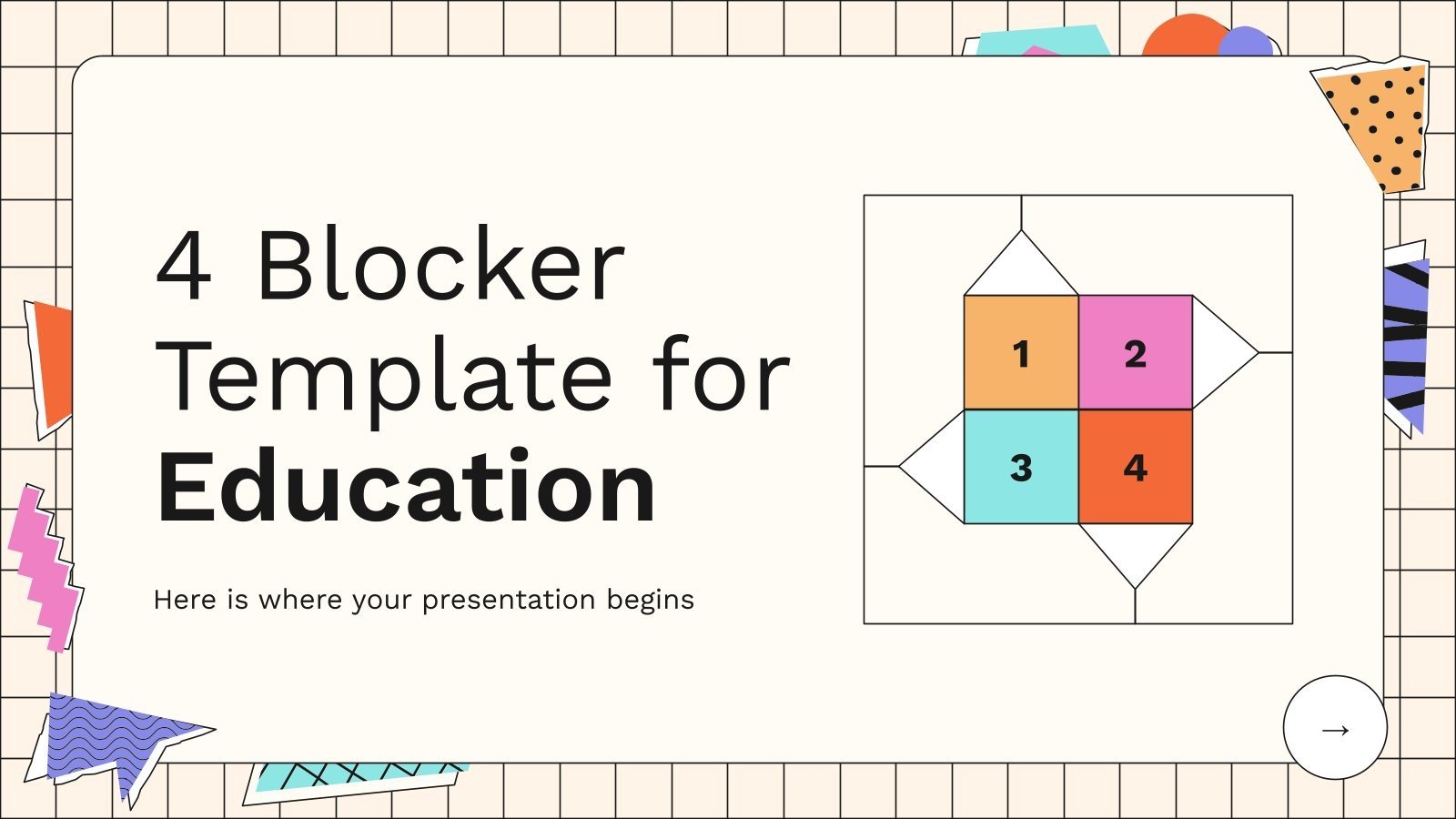Plantilla de 4 bloques para Google Slides y PowerPoint