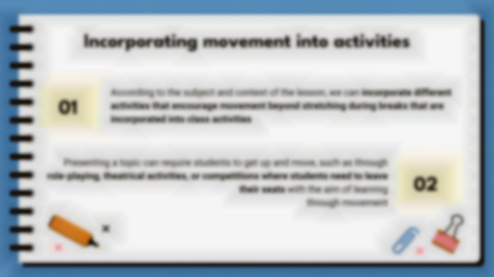Ideas for Incorporating Movement in the Classroom