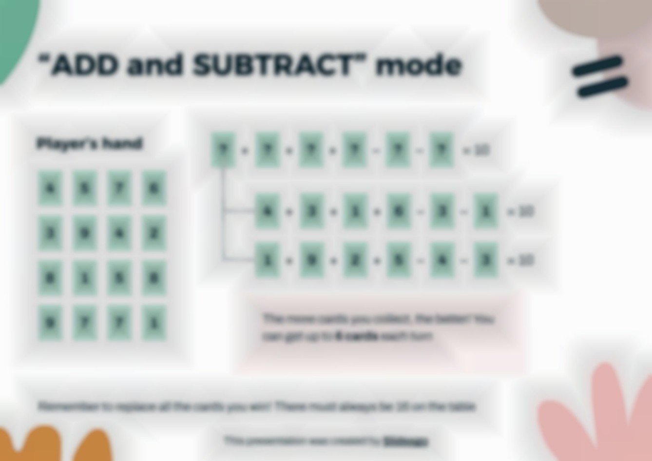 Card Game to Improve Mental Arithmetic Skills Presentation