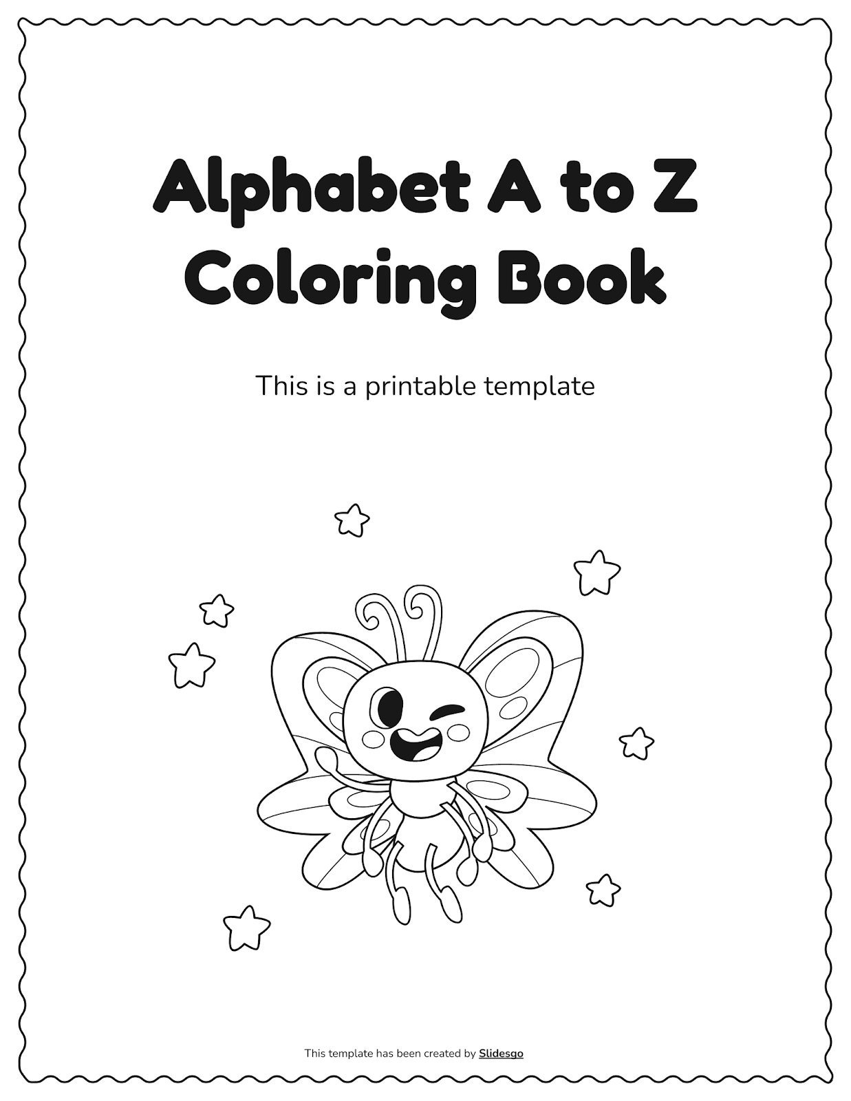Alphabet A to Z Coloring Book Template
