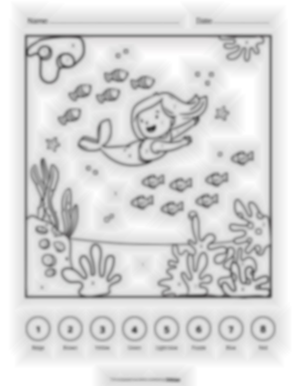 Color by Number Coloring Book Template