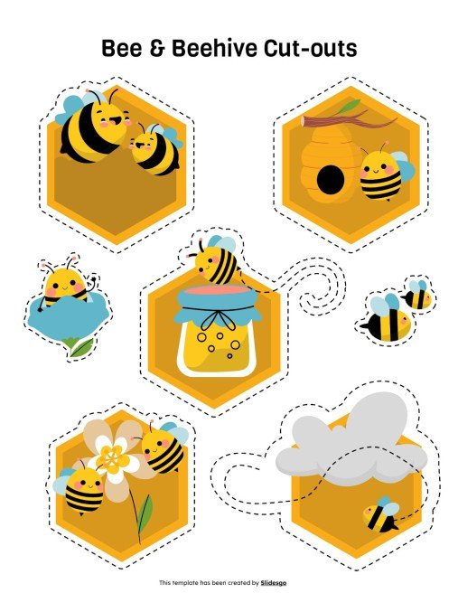 Bee & Beehive Cut-outs Template