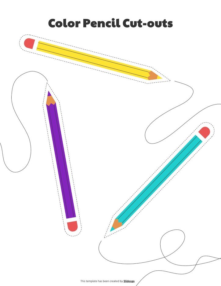 Color Pencil Cut-outs Template