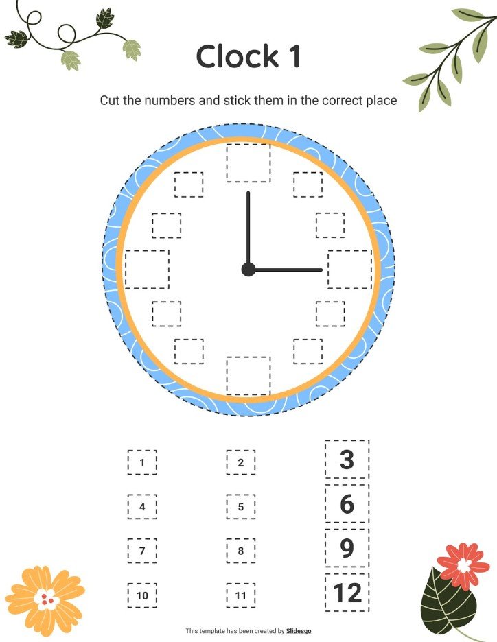 Clock Cut-outs Template
