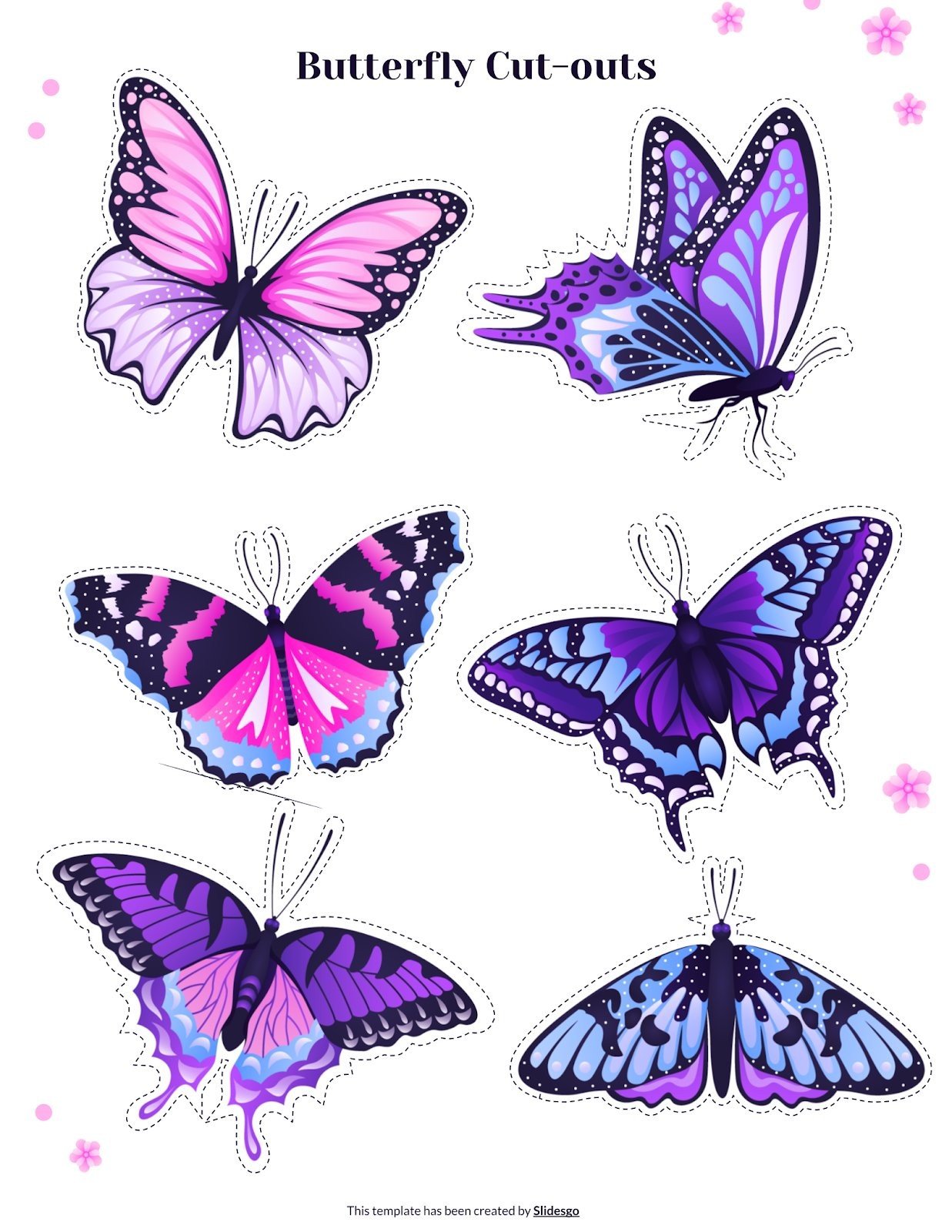 Plantilla Recortes de mariposas
