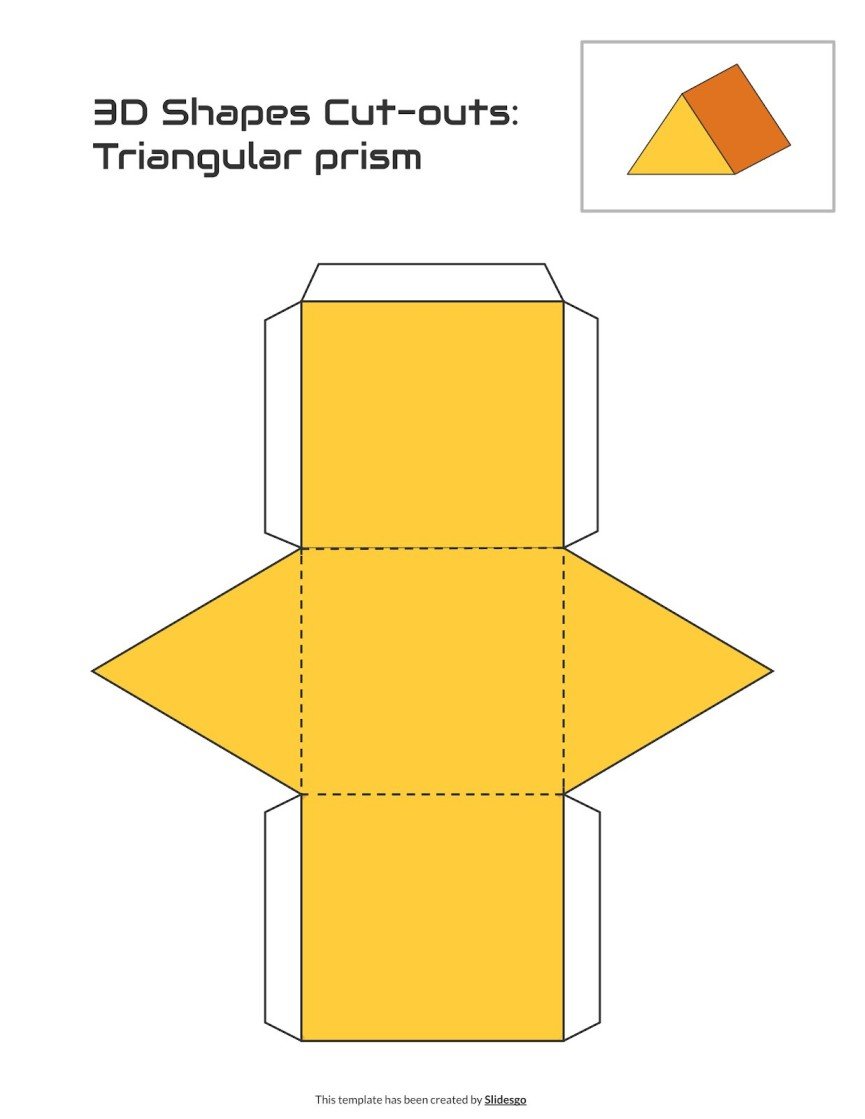 3D Shapes Cut-outs Template