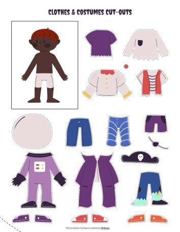 Clothes & Costumes Cut-outs Template