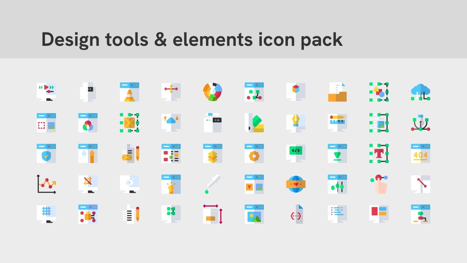 Design tools & elements Icon Pack Template