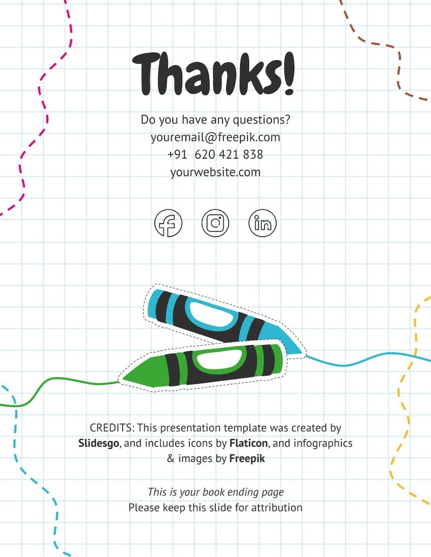 Color Crayons Cut-outs Template