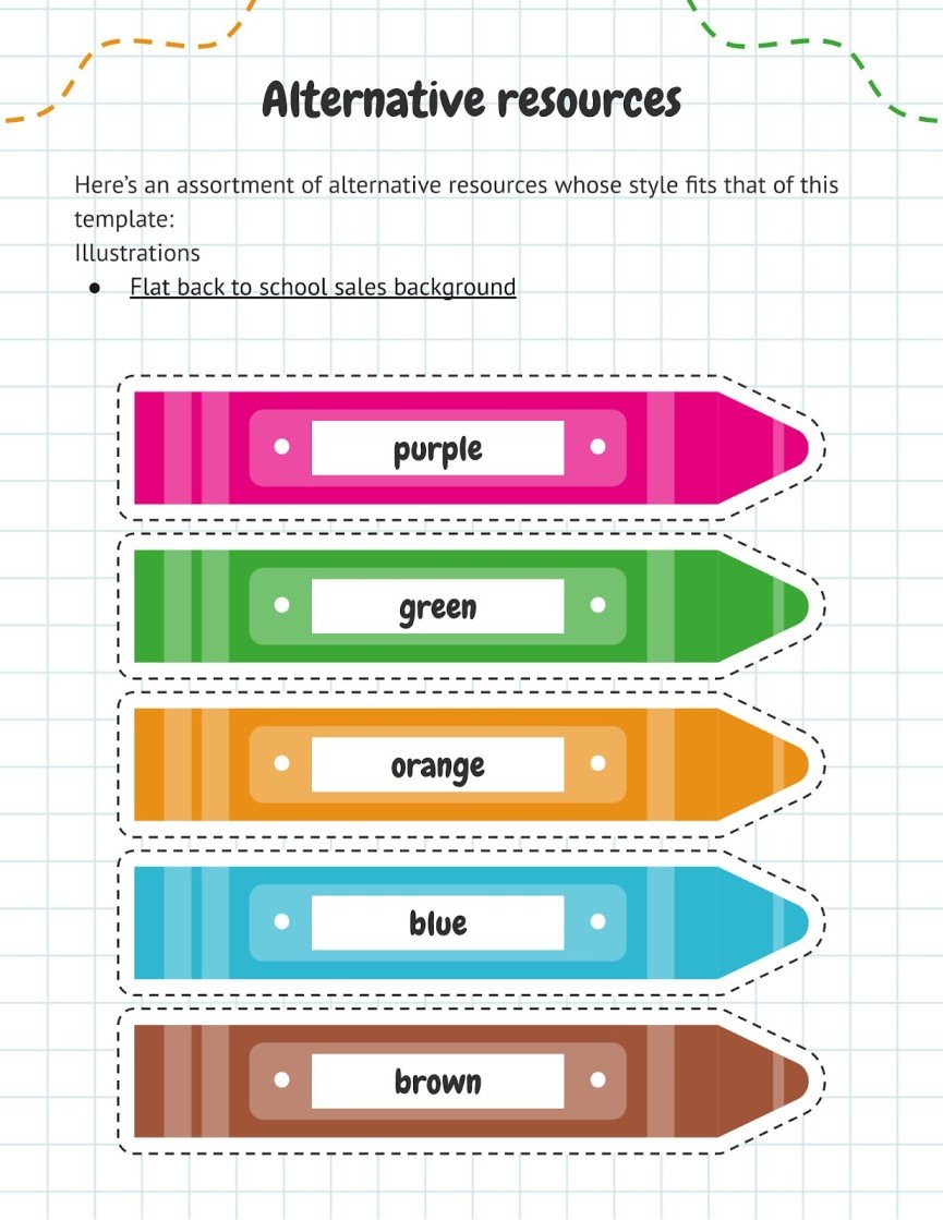 Color Crayons Cut-outs Template