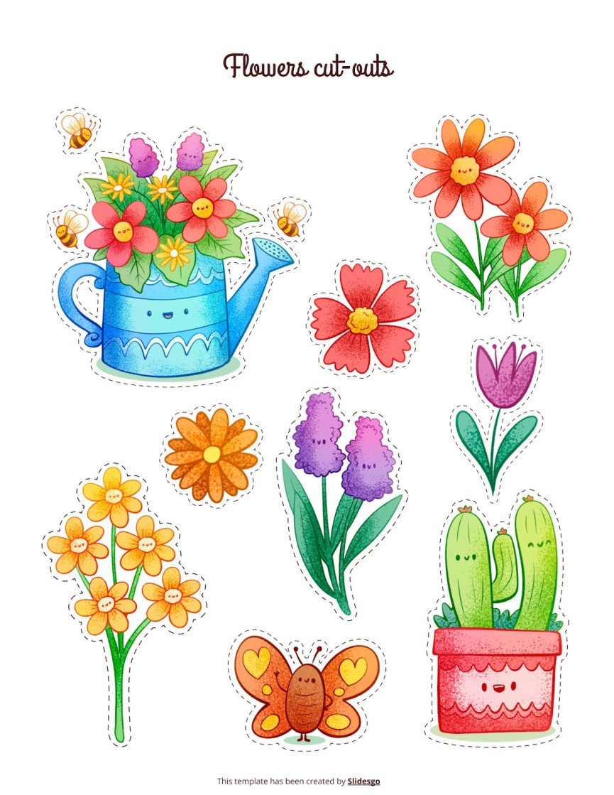 Plantilla Recortes de flores