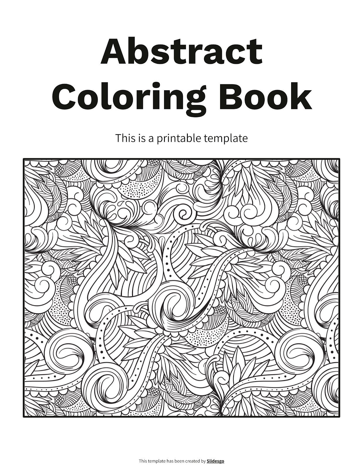 Abstract Coloring Book Template
