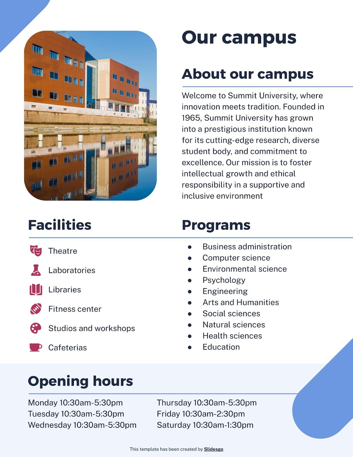 Open Campus Handout Template