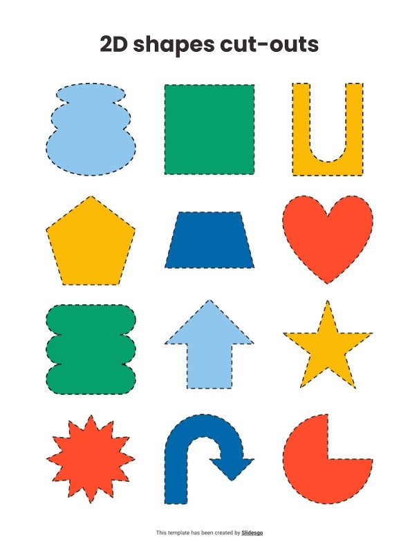 2D Shapes Cut-outs Template