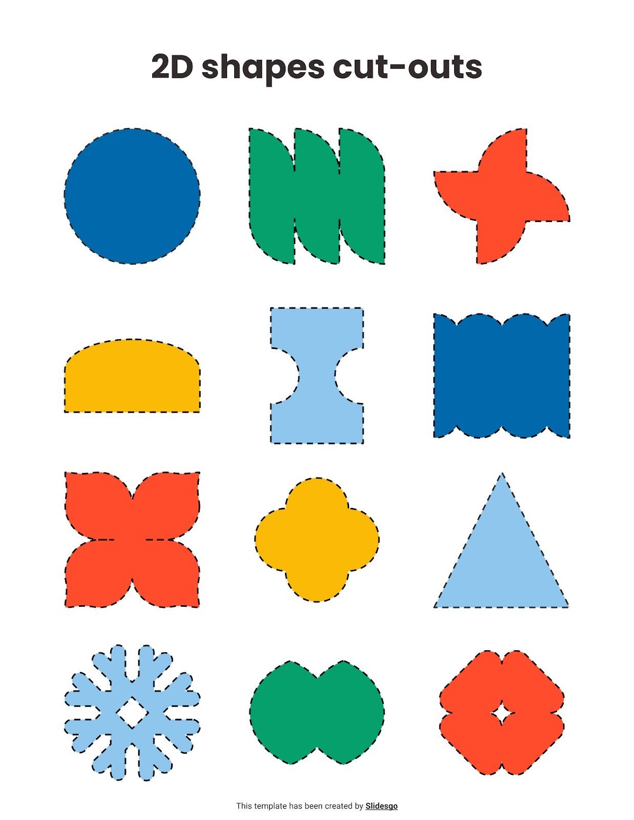 2D Shapes Cut-outs Template