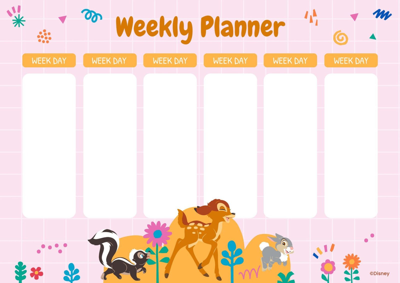 Bambi Weekly Planner Template
