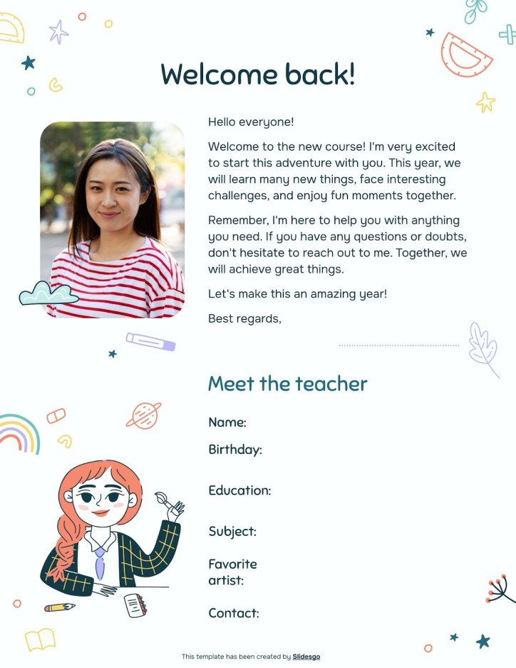Back to school Handout Template