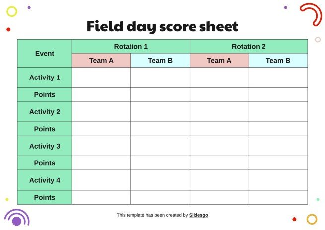 Field Day Score Sheets Presentation