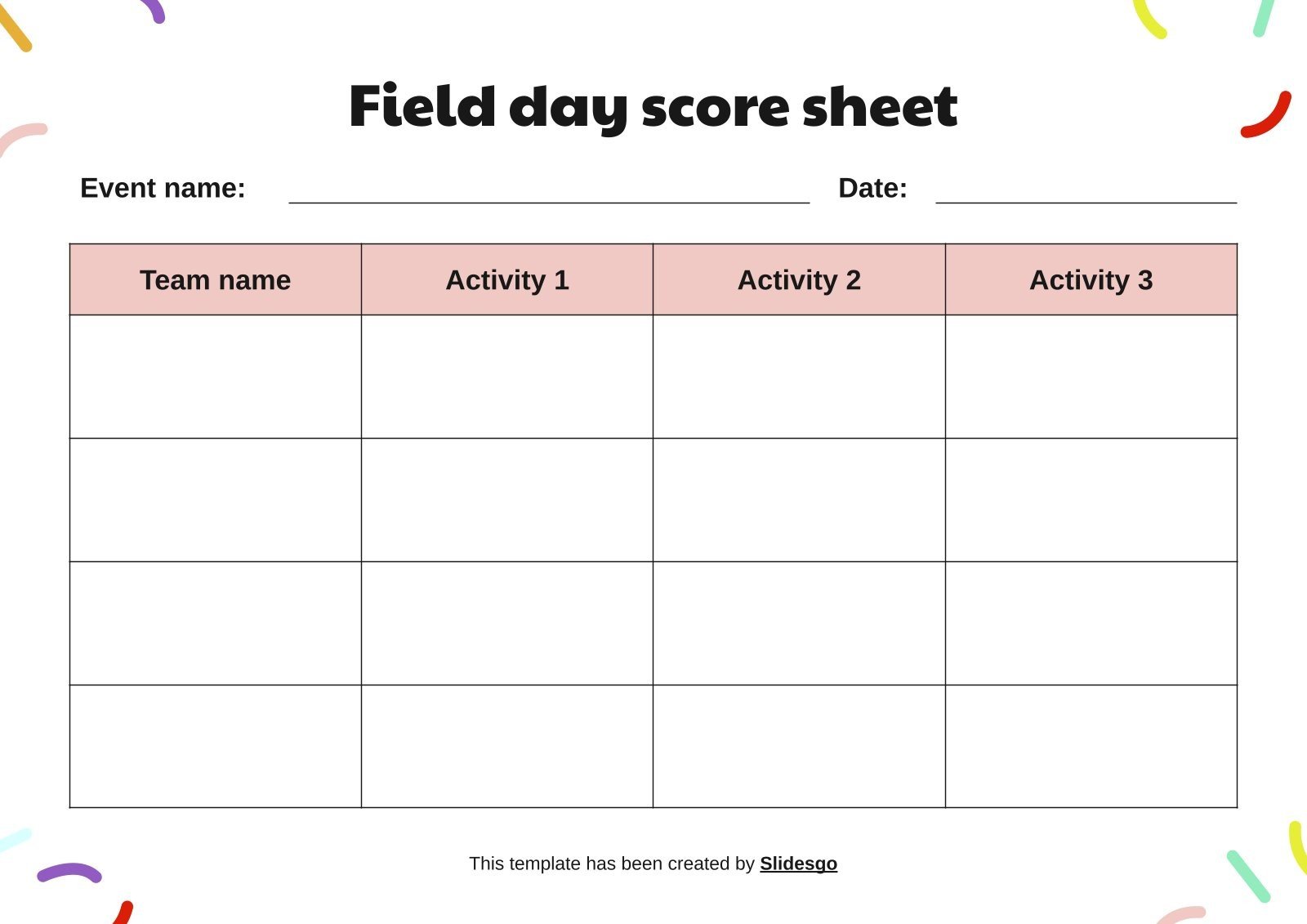 Field Day Score Sheets Presentation