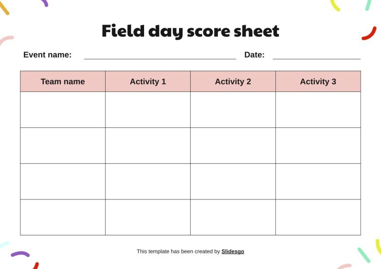 Field Day Score Sheets Presentation