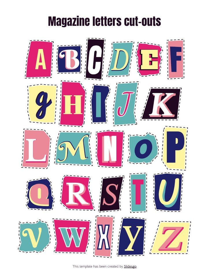 Magazine Letters Cut-outs Template
