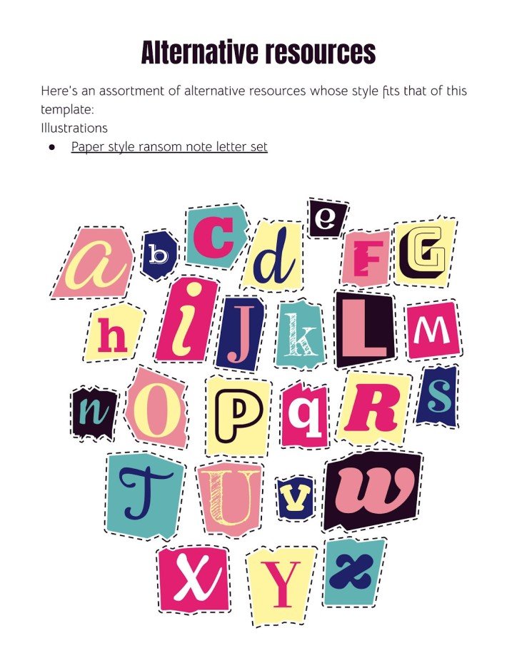Magazine Letters Cut-outs Template