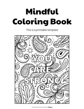 Mindful Coloring Book Template