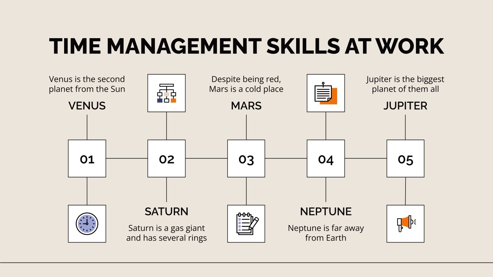 Time Management Skills at Work Infographics Template