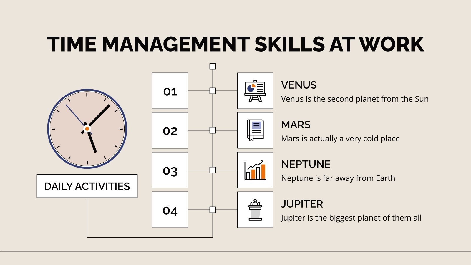 Time Management Skills at Work Infographics Template