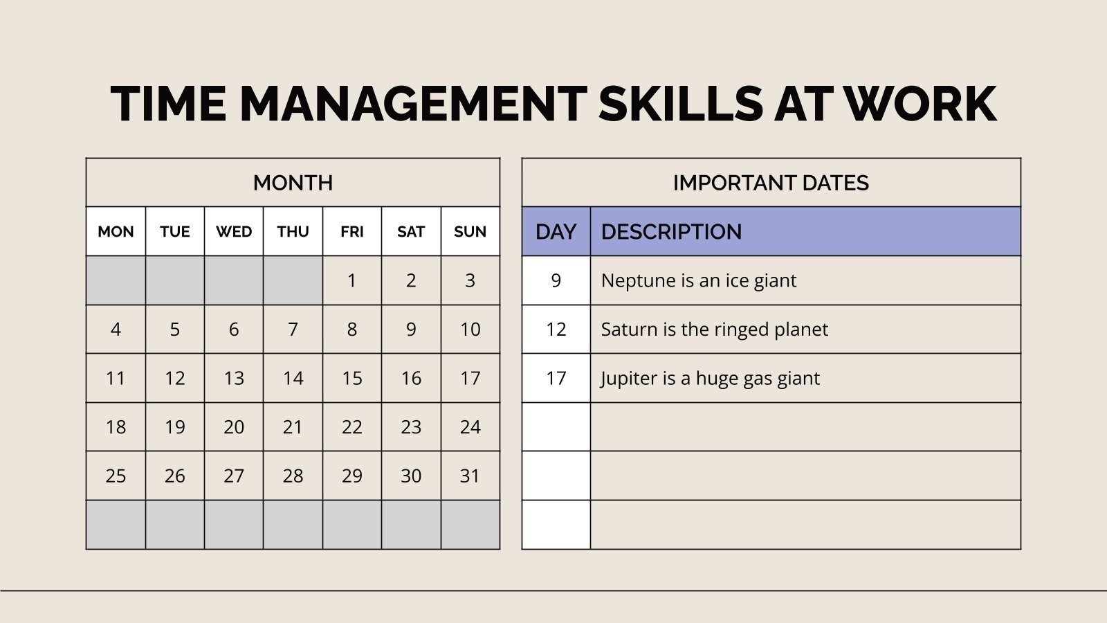 Time Management Skills at Work Infographics Template