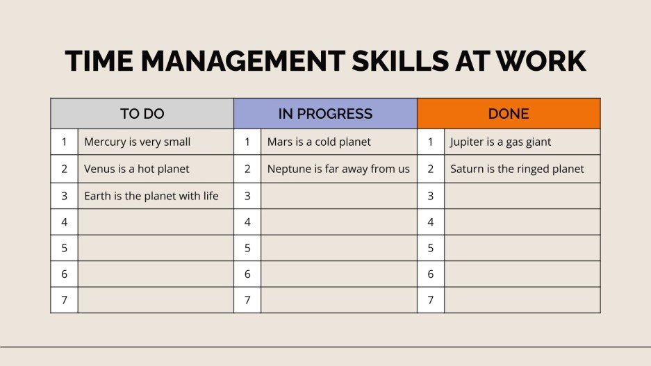 Time Management Skills at Work Infographics Template