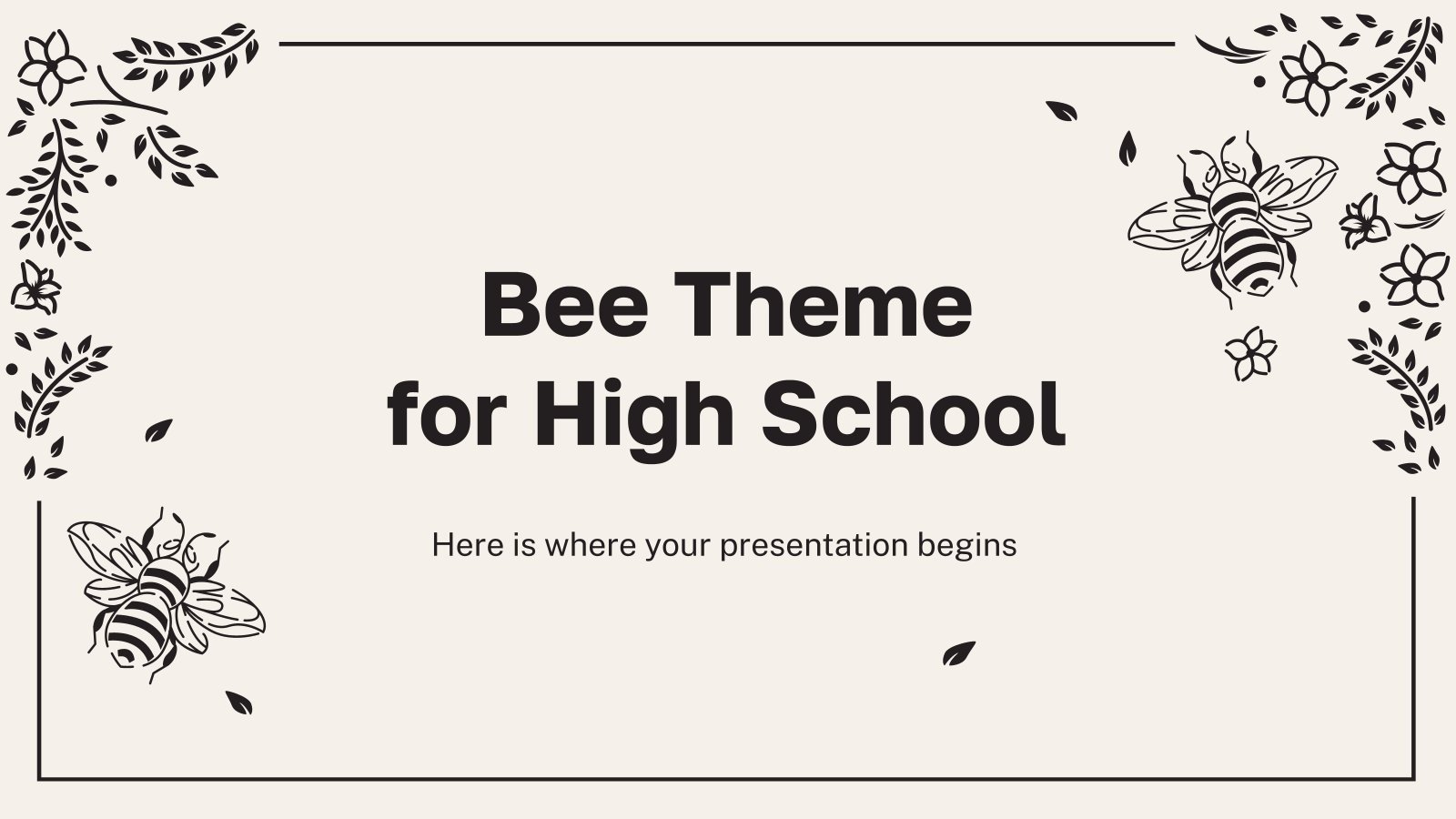 Bee Theme for High School Presentation