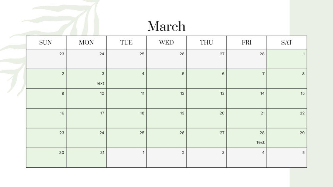 2025 Calendar Minimalist Style Presentation