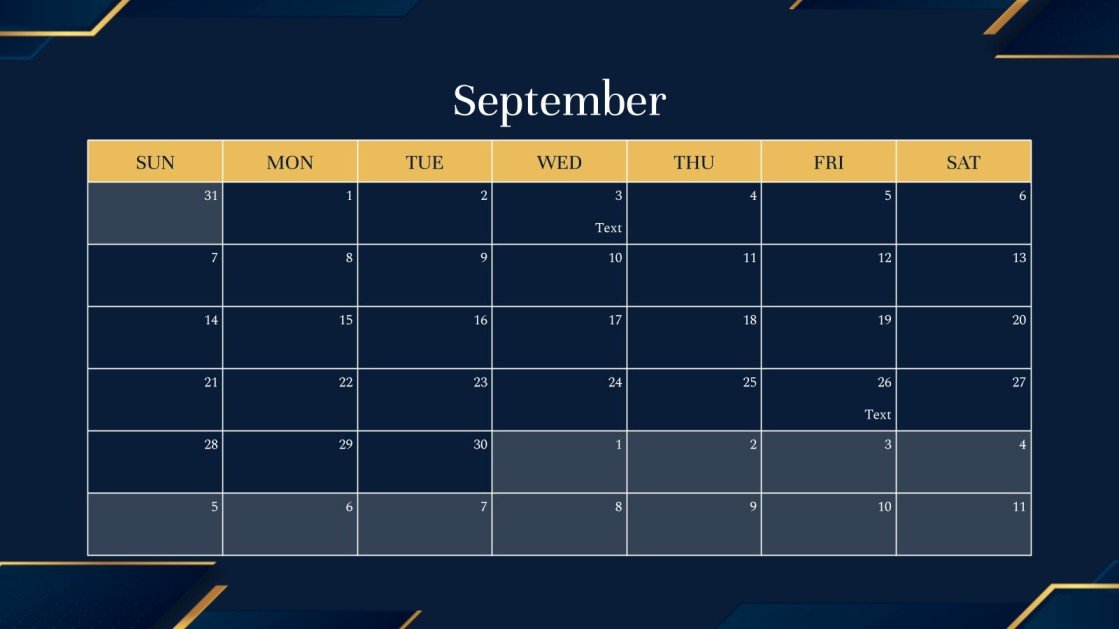 2025 Calendar Formal Style Presentation