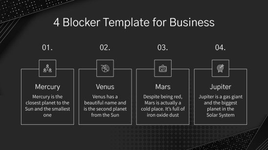 4 Blocker Template for Business Presentation