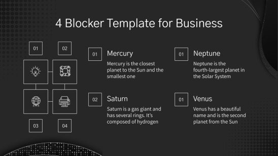 4 Blocker Template for Business Presentation