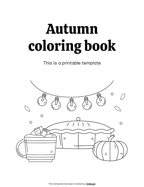 Autumn Coloring Book Template
