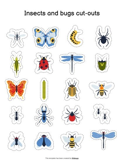 Plantilla Recortes de insectos y bichos