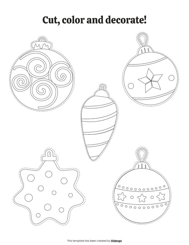 Christmas Ornament Cut-outs Template