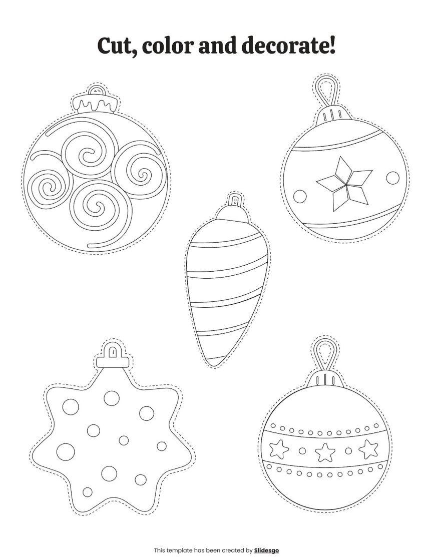Christmas Ornament Cut-outs Template