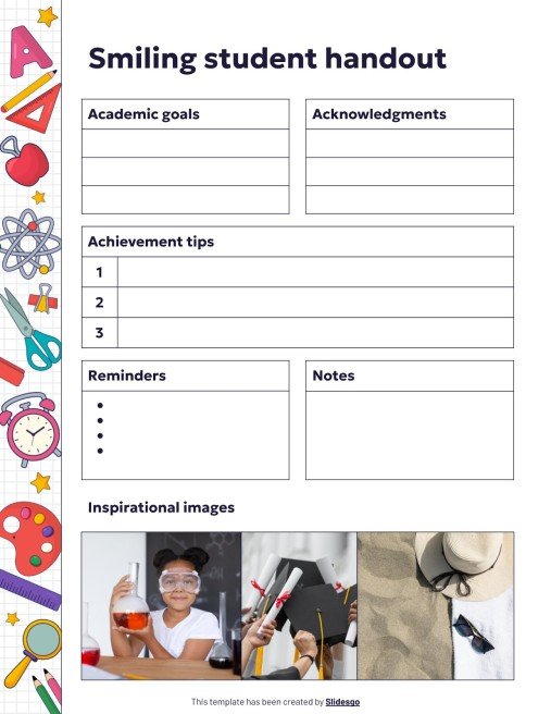 Smiling Student Handout Template