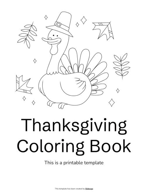 Thanksgiving Coloring Book Template
