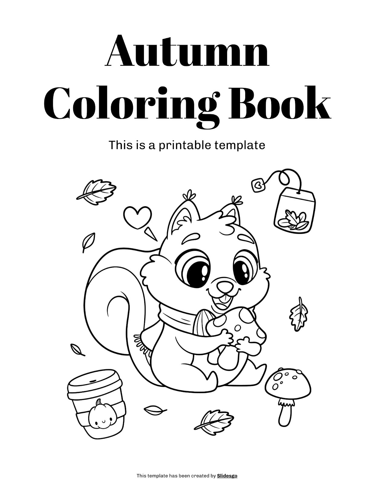 Autumn Coloring Book Template