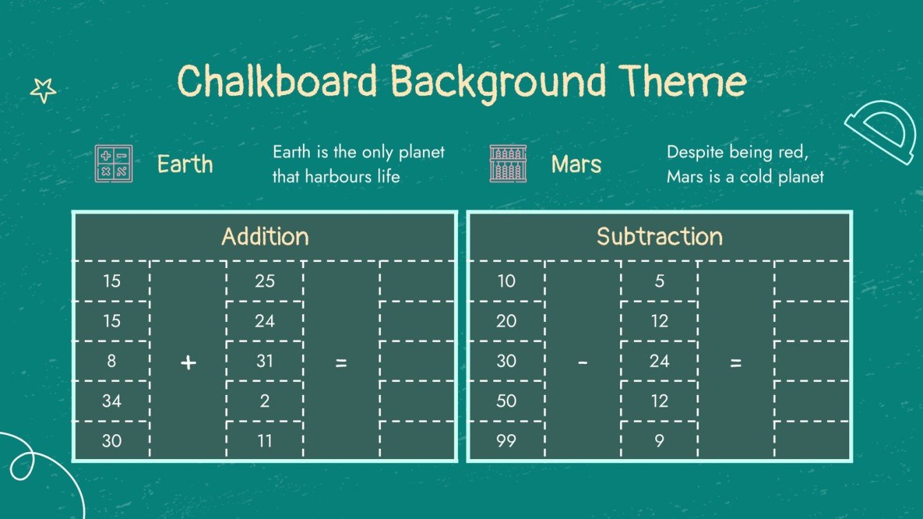 Chalkboard Background Theme for Elementary Infographics