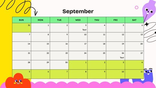 Colorful Calendar Template Presentation