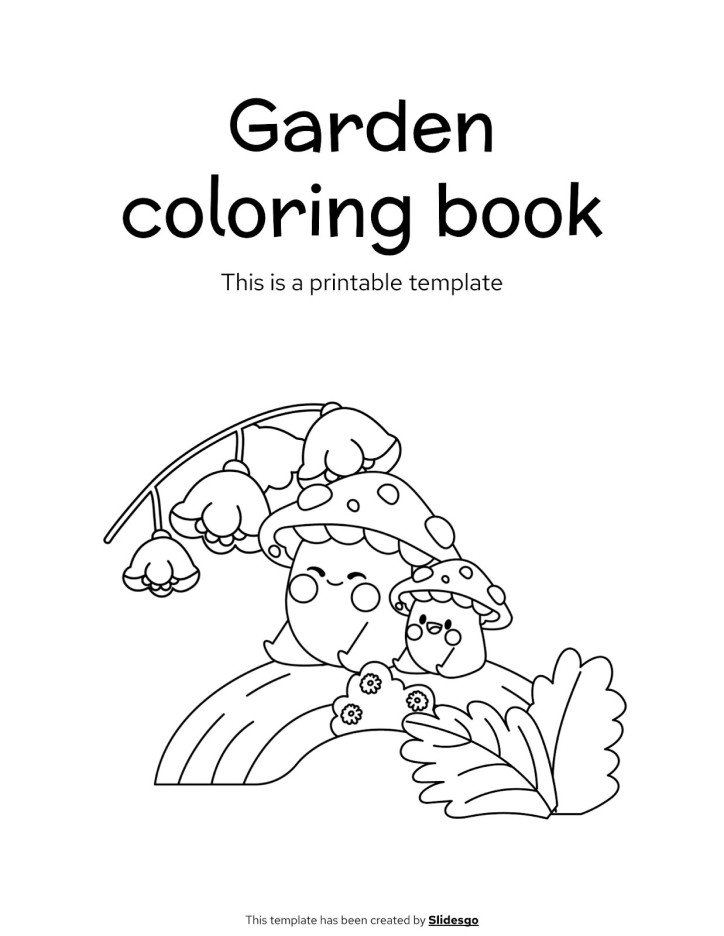 Garden Coloring Book Template