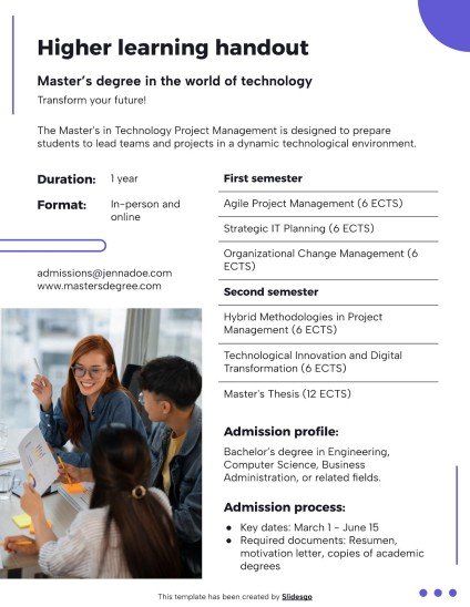 Highger Learning Handout Template