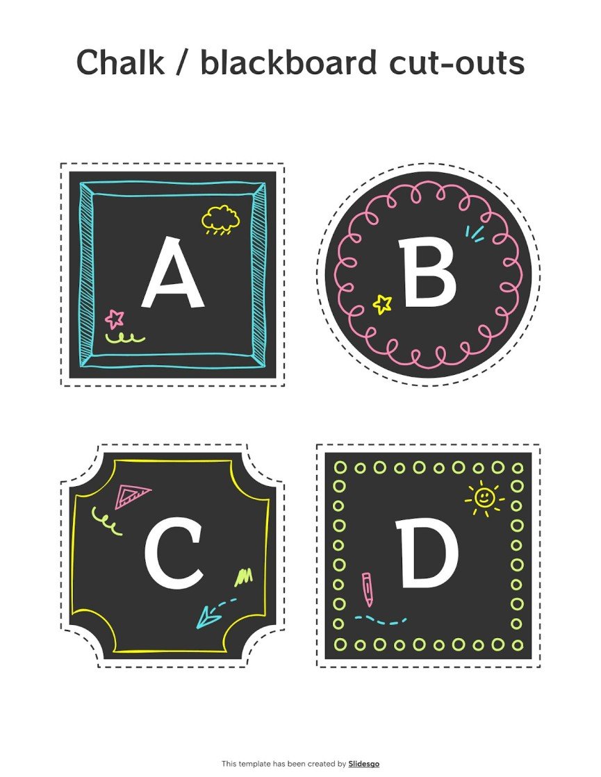 Chalk / Blackboard Cut-outs Template