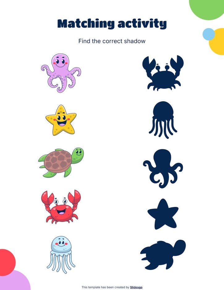 Matching Worksheet Template