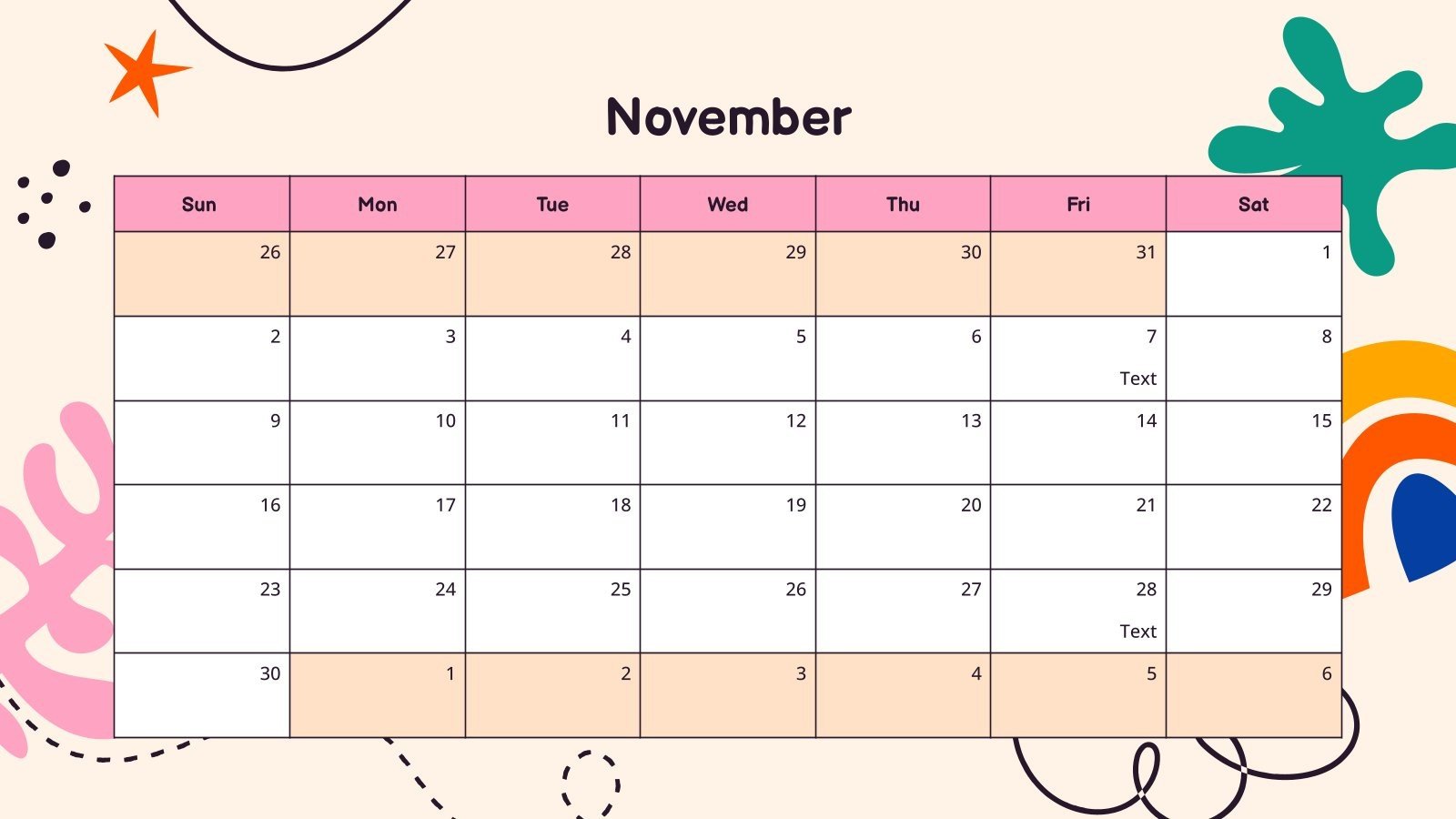 Presentación Calendario 2025 estilo Doodle